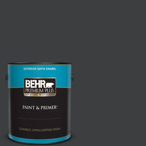 BEHR ULTRA 1 gal. #ECC-25-3 Obsidian Stone Satin Enamel Exterior Paint ...