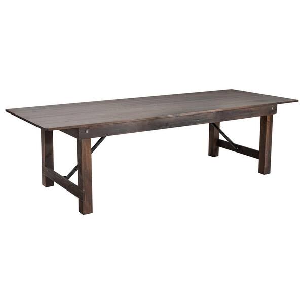 TAYLOR LOGAN Rustic Mahogany Wood 40.0 in. 4 Legs Dining Table Seats 10 DI 522047 TAYLH
