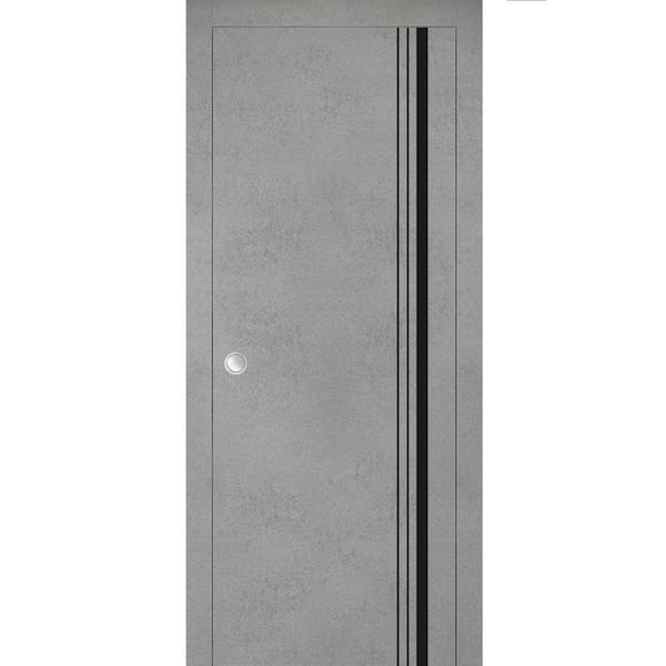 Sartodoors Assemble Required 18 in. x 84 in. 1-Panel Concrete Finished ...