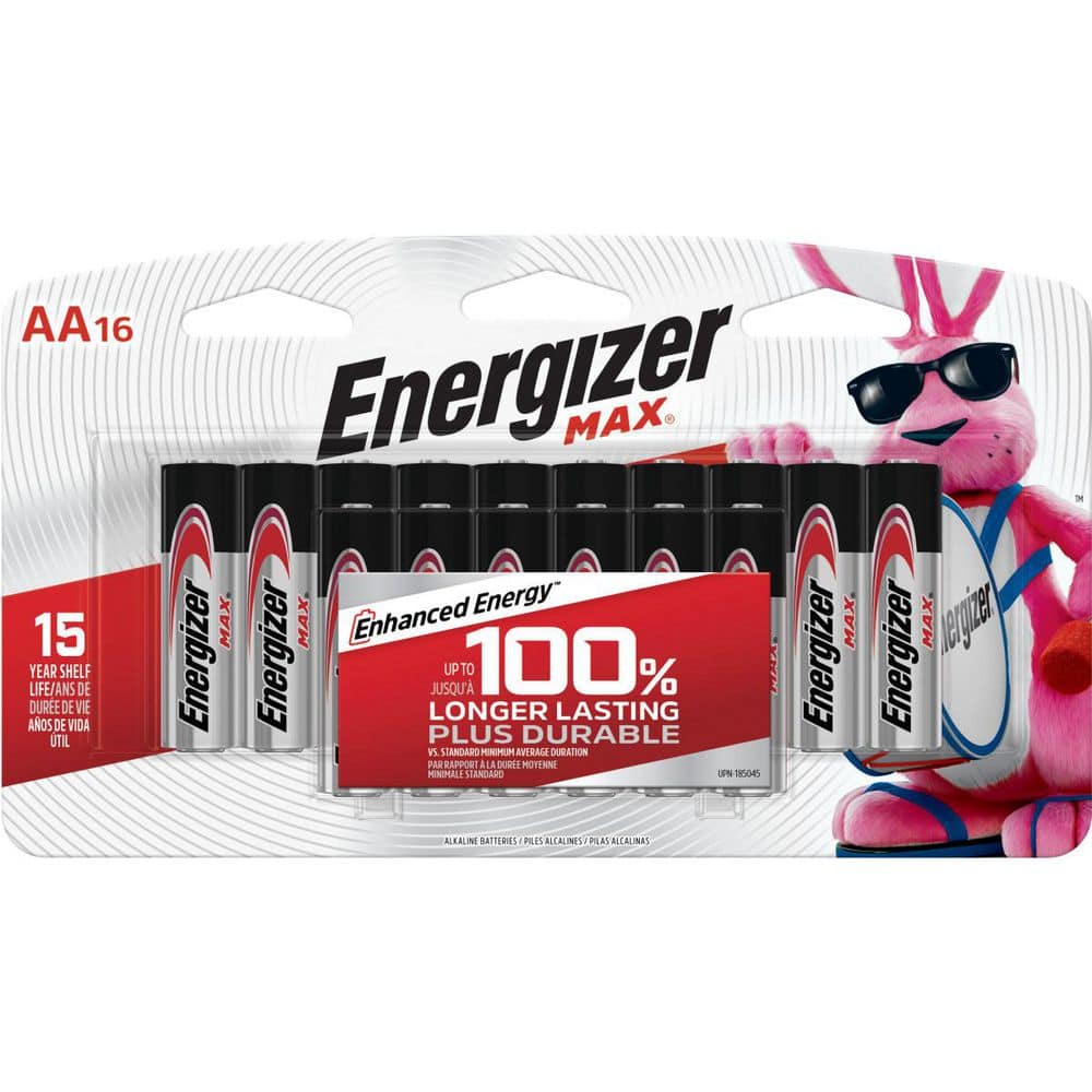 Energizer MAX AA Batteries (16-Pack), Double A Alkaline Batteries E91LP ...