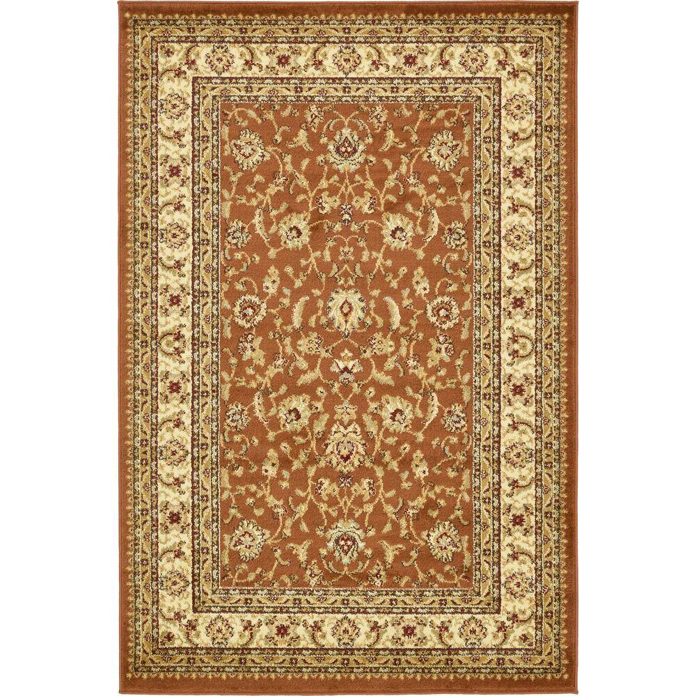 Unique Loom Voyage St. Louis Brick Red 4' 0 x 6' 0 Area Rug-3132936 ...