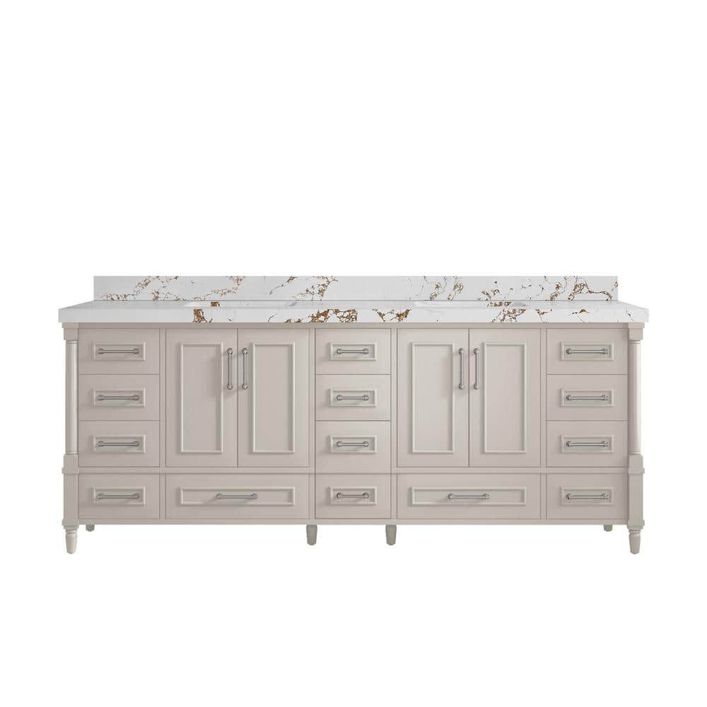 Willow Collections Hudson 84 in. W. x 22 in. D x 36 in. H Double Sink ...