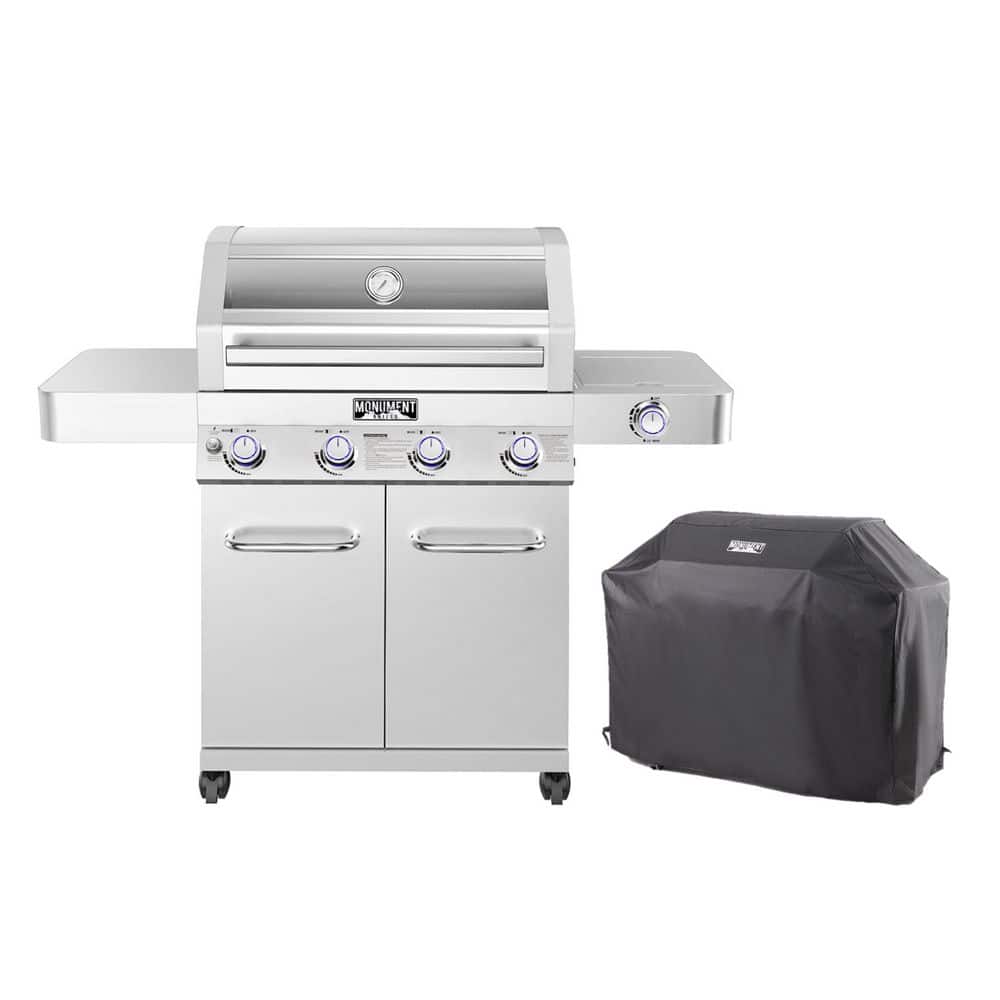 Monument Grills 4-Burner Propane Gas Grill in Stainless with Clear View ...