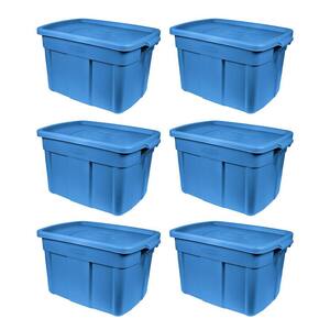 Rubbermaid Roughneck 3 Gal. Rugged Storage Tote Container, Blue (6-Pack ...