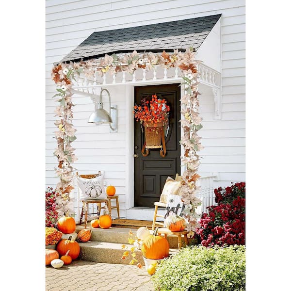 5.9 ft. White Maple Leaf Fall Garland - Artificial Autumn Vine for ...