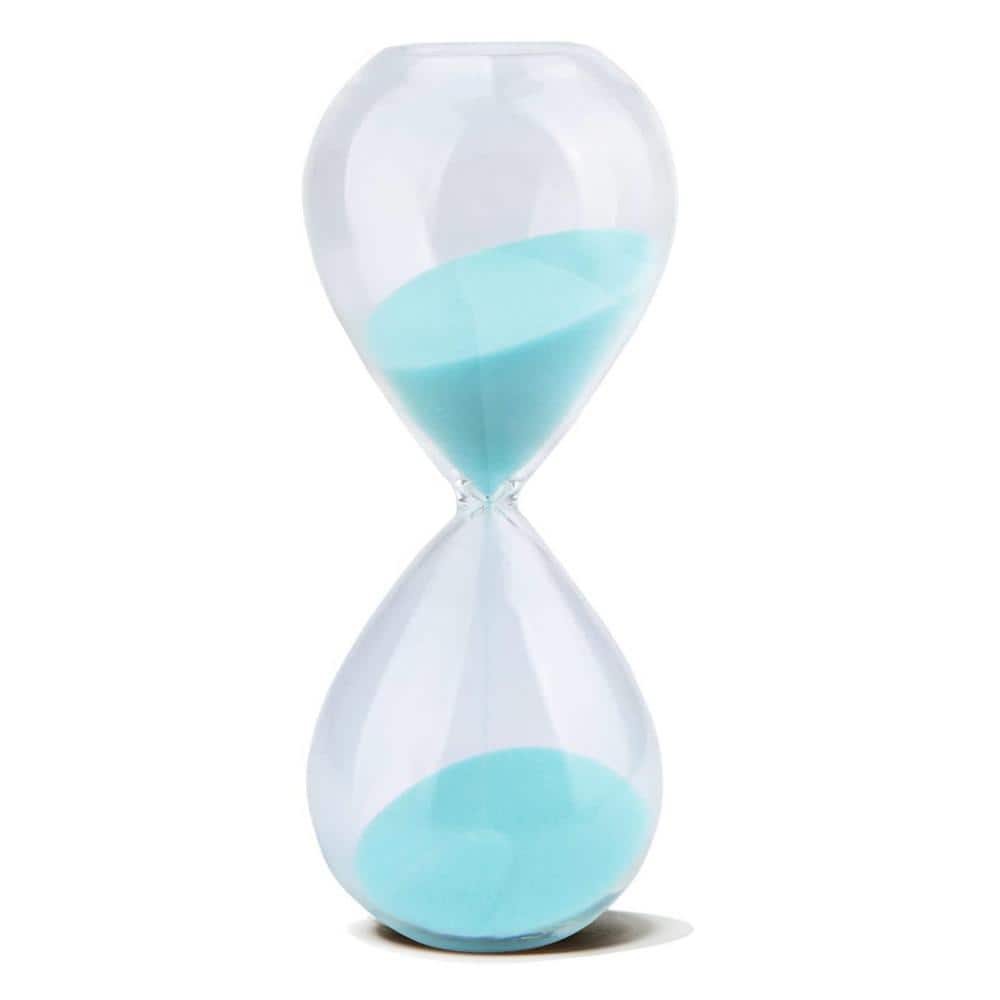 Afoxsos Light Blue Sand Hourglass 15-Minutes Timer with Durable Glass ...