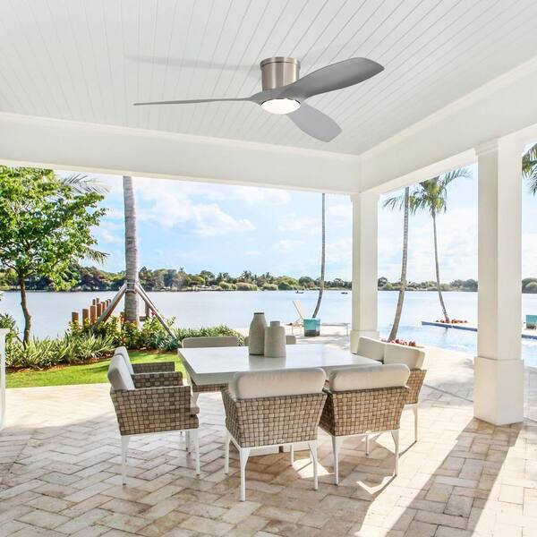 CACI Mall 52 in. Indoor Smart Integrated LED Nickel Ceiling Fan with ...