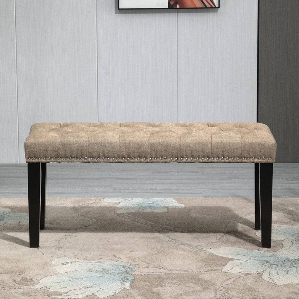 Maypex 38 in. Tan Upholstered Bench 300253-02-TN - The Home Depot