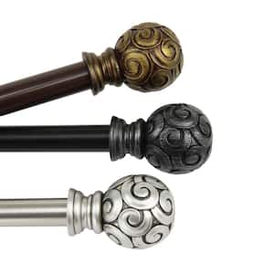 Rod Desyne 18 in. - 28 in. Cocoa Telescoping Single Curtain Rod Kit ...