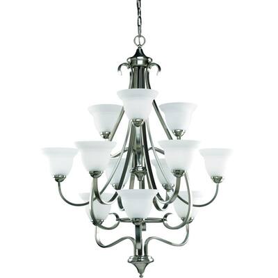Progress Lighting Torino 3-Light Brushed Nickel Foyer Pendant with ...