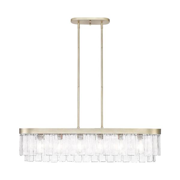 Golden Lighting Ciara 360-Watt 6 Light White Gold Statement Pendant ...