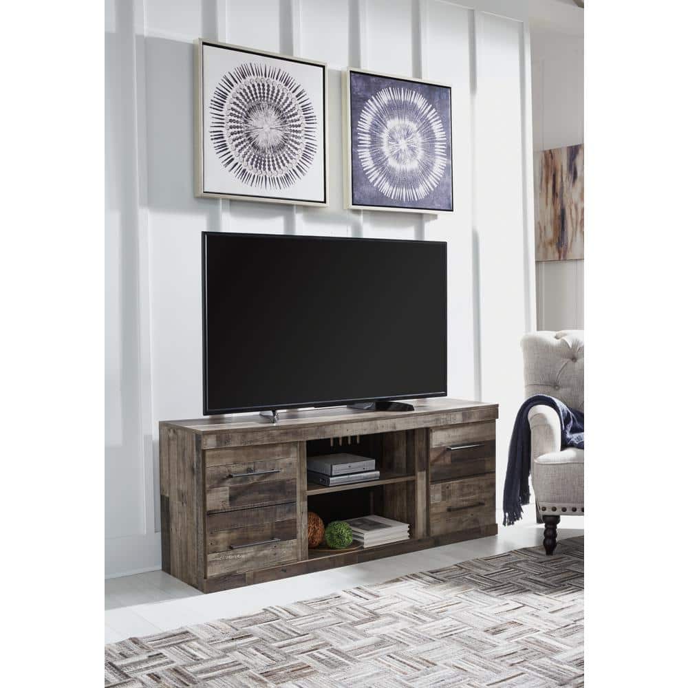 Signature DESIGN BY ASHLEY Derekson Gray TV Stand Fits TV's up to 69 in ...