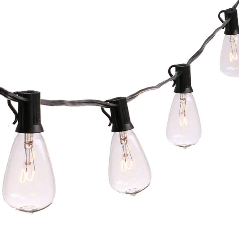 ALEKO 25 ft. 25-Light Warm White Incandescent Round Bulb Outdoor/Indoor ...