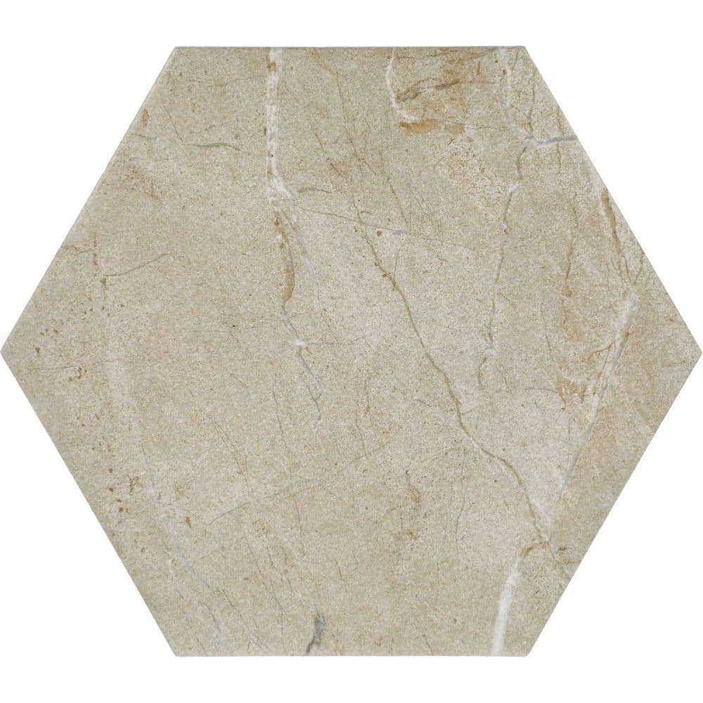 Daltile Perpetuo Elegant Beige 8 in. x 9 in. Glazed Porcelain Floor and ...