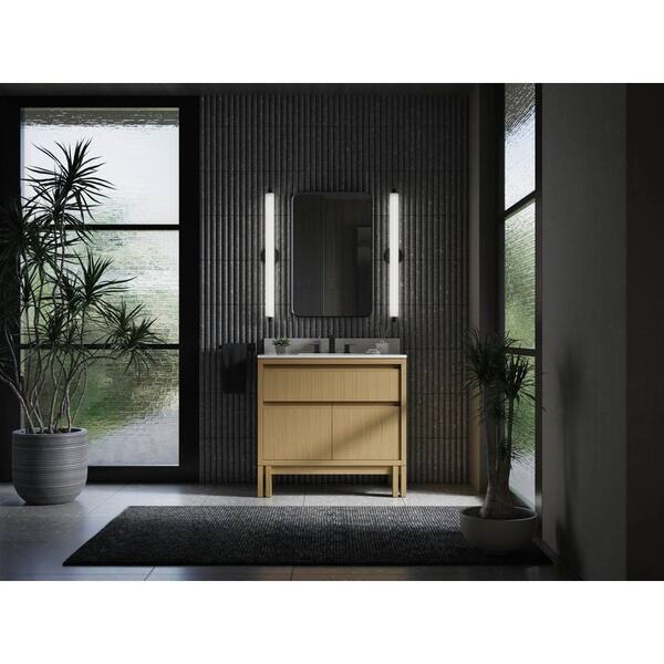 KOHLER Solive 36 in. Light Oak Bath Vanity Cabinet with Sink and Quartz ...