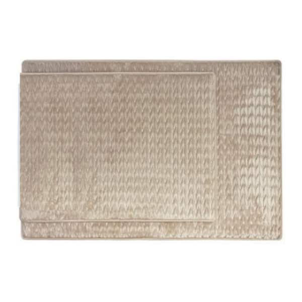 Home Dynamix Micro Plush Beige Braided 2- Piece Bath Mat Set BRAID-150 ...