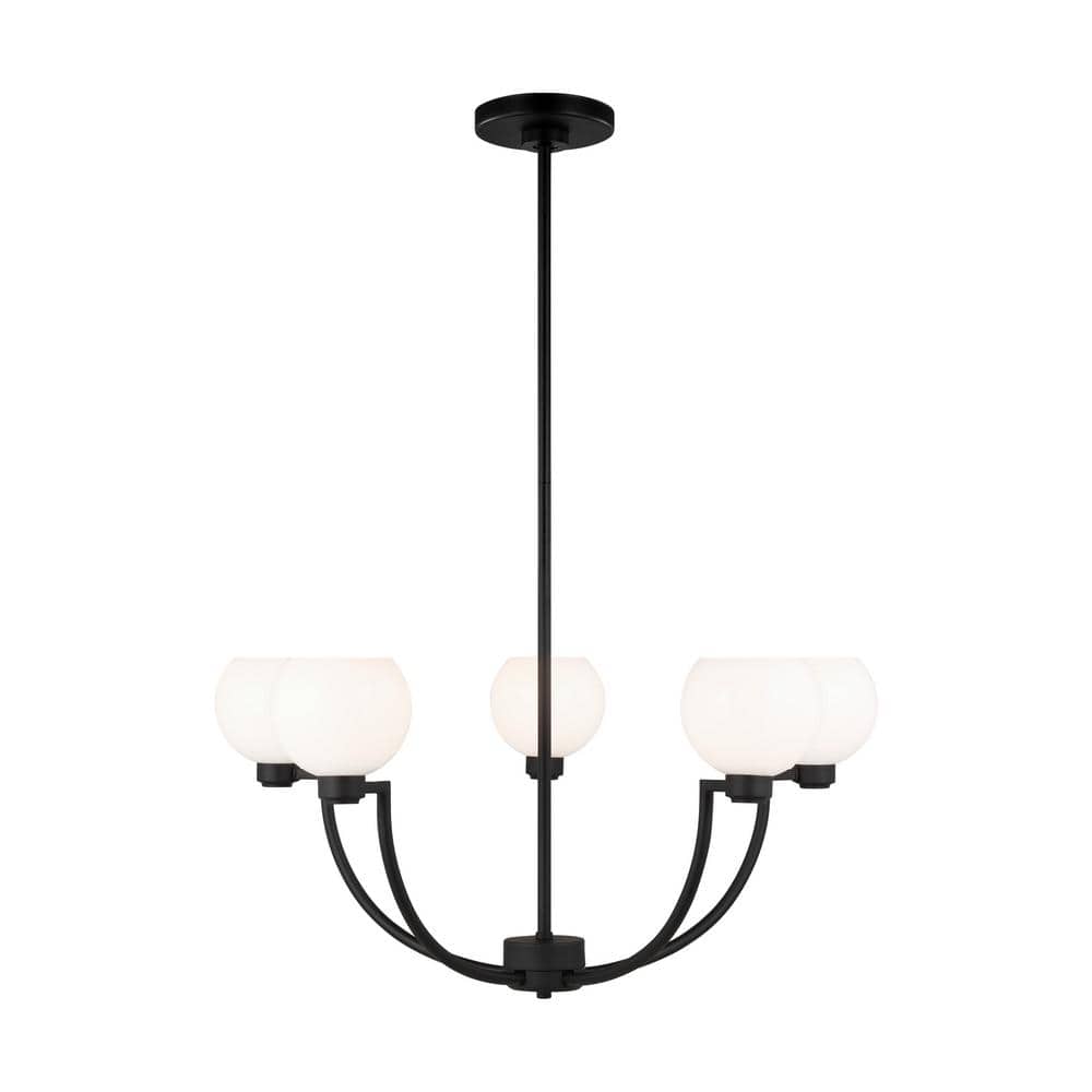 Generation Lighting Derek 5-Light Midnight Black Transitional Dimmable ...