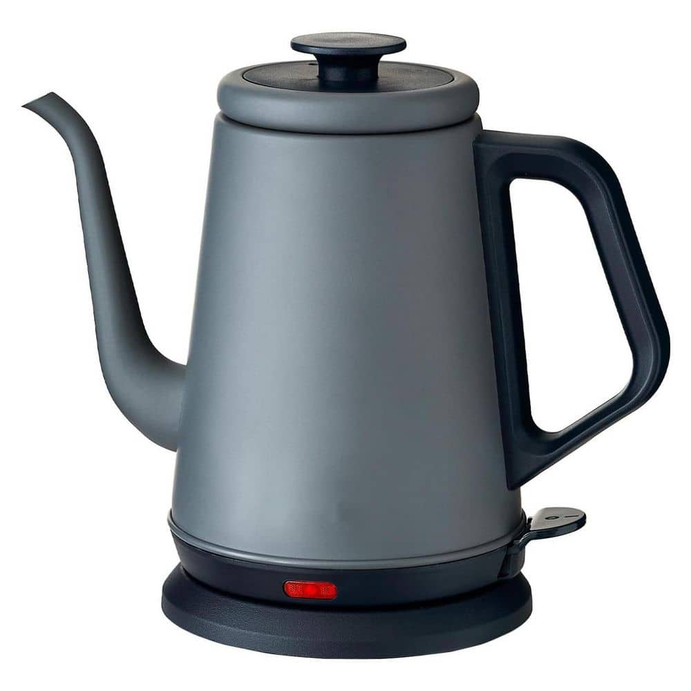 Numhew 4-Cup Gray Gooseneck Electric Kettle, Stainless Steel Tea Kettle ...