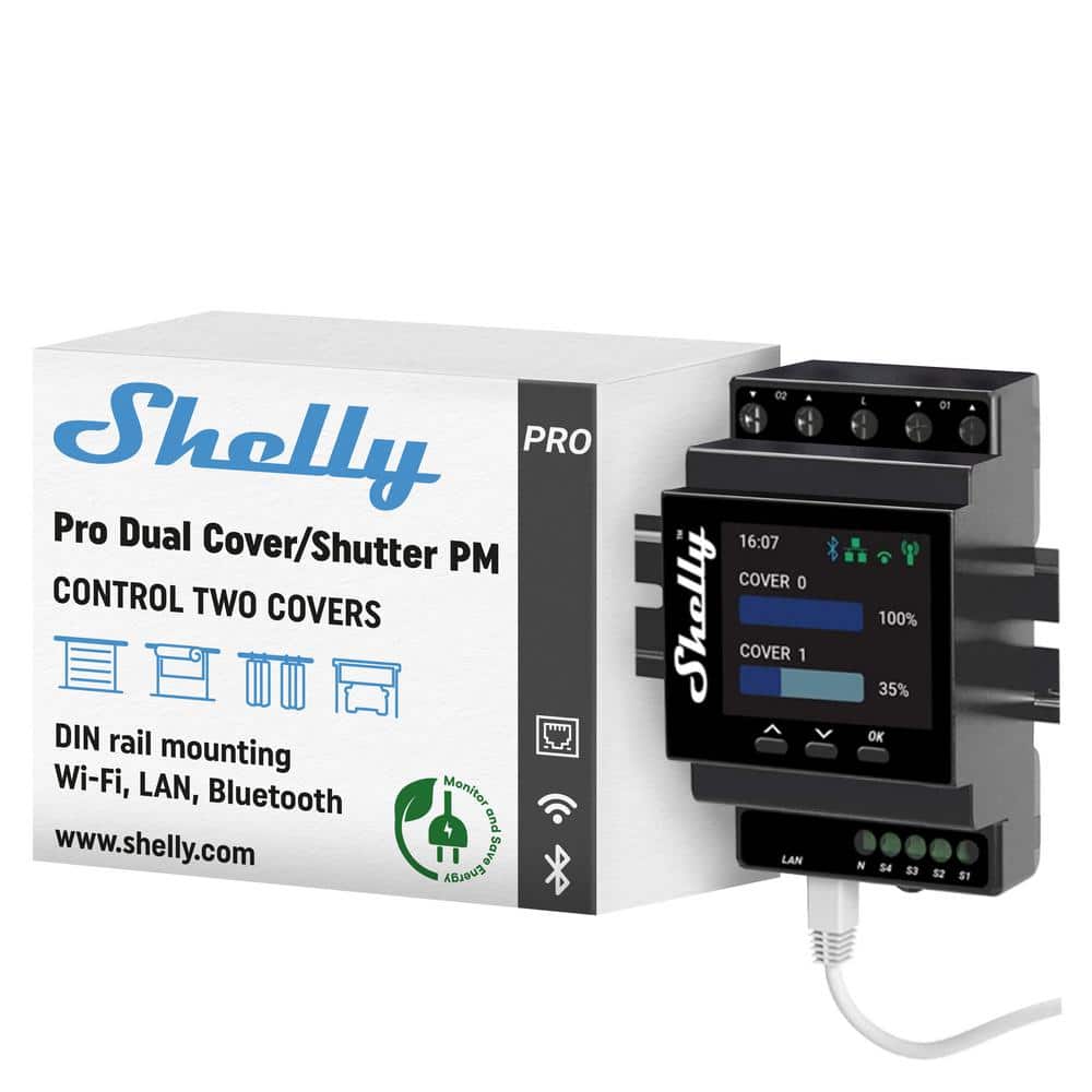 Shelly Pro Dual Cover/Shutter PM, LAN, Wi-Fi and Bluetooth ...