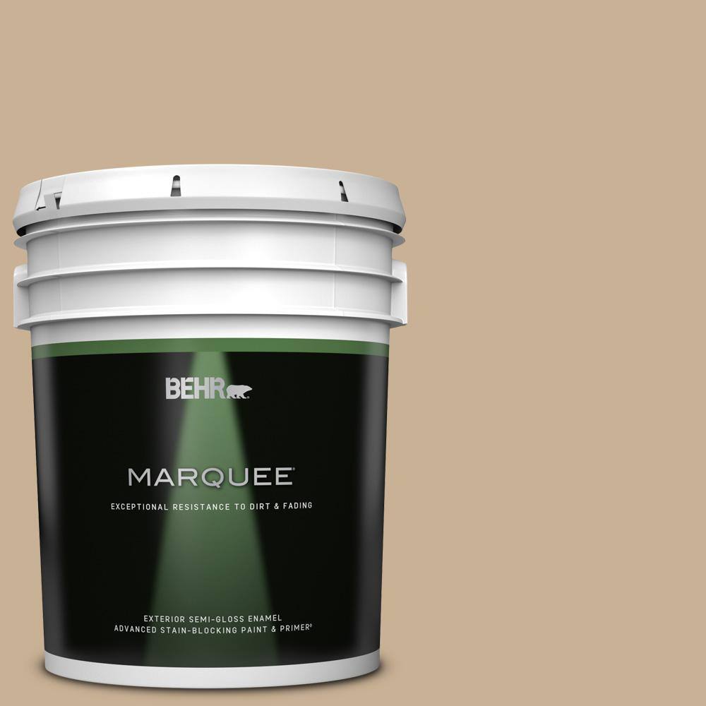 BEHR MARQUEE 5 gal. #MQ2-46 Basswood Semi-Gloss Enamel Exterior Paint ...