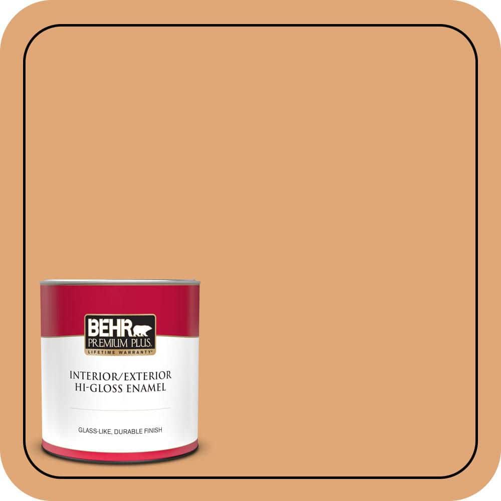 BEHR PREMIUM PLUS 1 qt. #280D-4 Caramel Sundae Hi-Gloss Enamel Interior ...