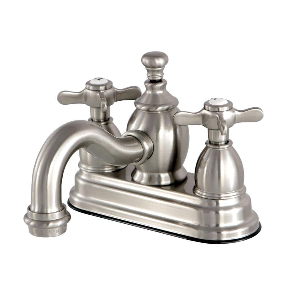 Kingston Brass French Cross 4 in. Centerset 2-Handle Mid-Arc Bathroom ...
