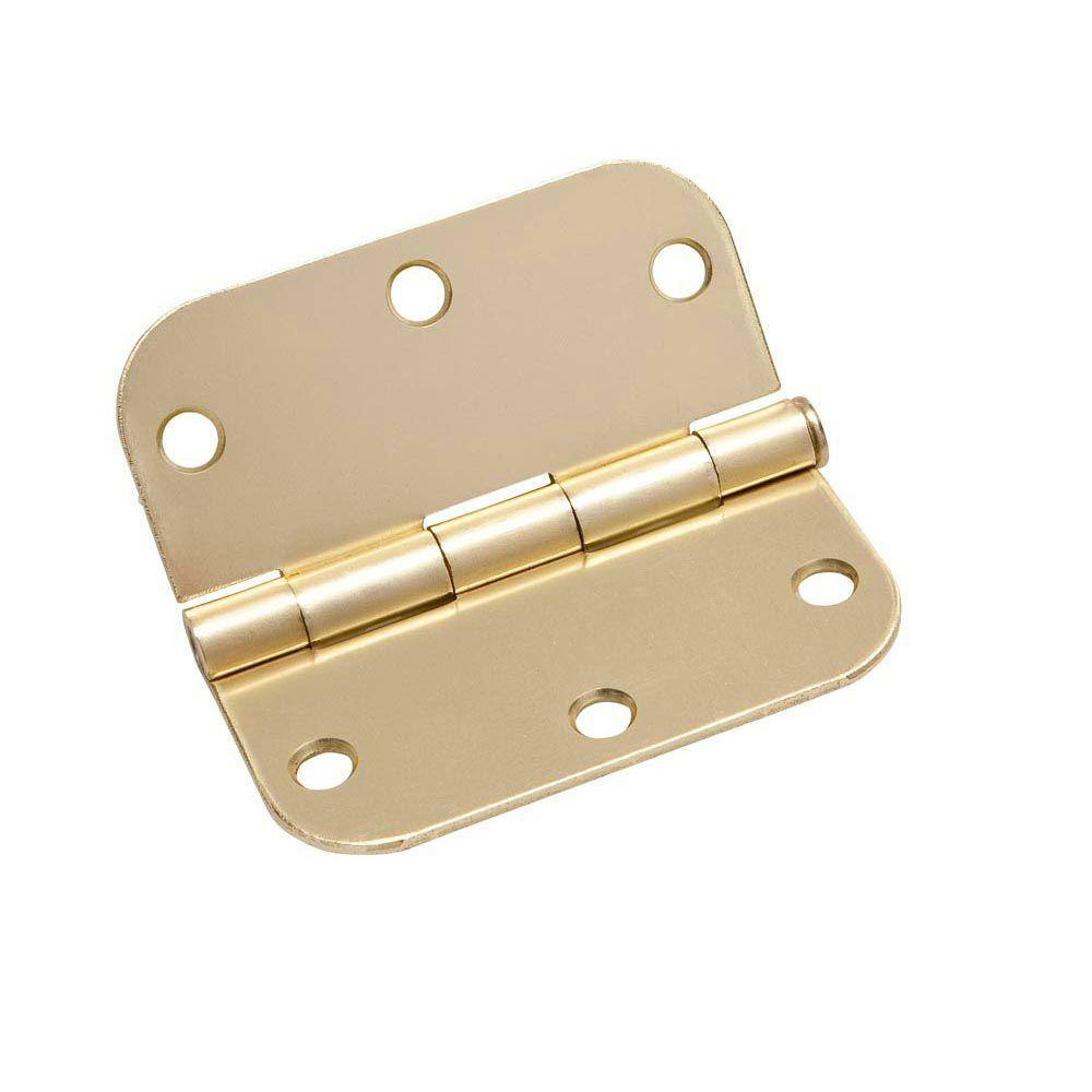 Crown Bolt 3-1/2 in. Satin Brass Hinge with 5/8 in. Radius 65710 - The ...