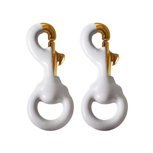 Misopily White Rubber Coated Brass Snap Hook Heavy Duty Flag Pole ...