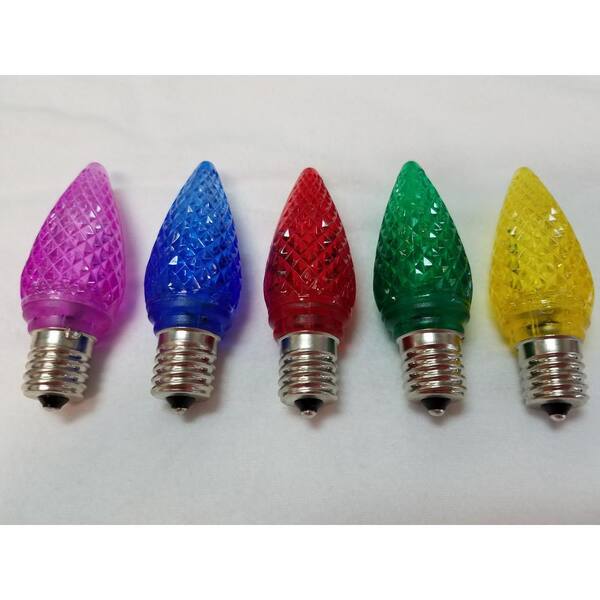 Home Accents Holiday C9 Multi-Colors LED Light Bulb (Pack of 25 ...