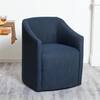 KINWELL Indigo Performance Fabric Upholstered Barrel Back Rolling ...