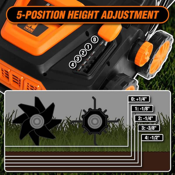 WEN 15 in. 13 Amp 2-in-1 Electric Dethatcher and Scarifier with ...