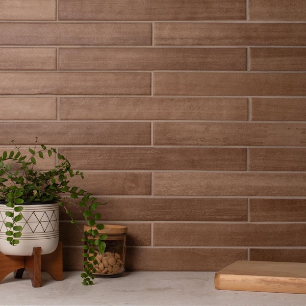 CRUZ BAY STUDIO Adobe 2 in. x 8 in. Sedona Matte Glazed Porcelain ...