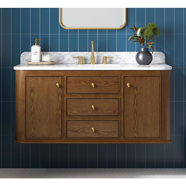 Home Decorators Collection Collette 48 in. Single Sink Cinnamon Oak ...