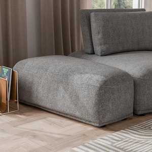 Furniture of America Fairwind 24 in. Armless Boucle Fabric Curved ...