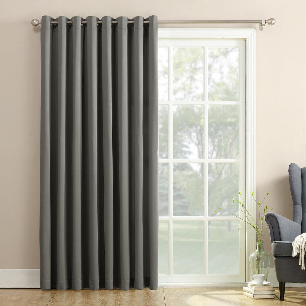 Sun Zero Gregory Steel Polyester 100 in. W x 84 in. L Grommet Sliding ...