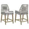 Coaster Nakia 25.5 in. H Gray Wood Frame Counter Height Stools (Set of ...