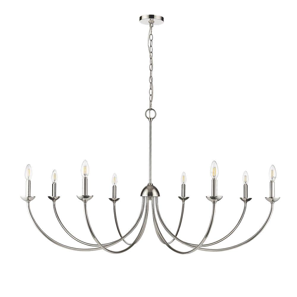 Millennium Lighting Huxley 52 in. 8-Light Polished Nickel Chandelier ...