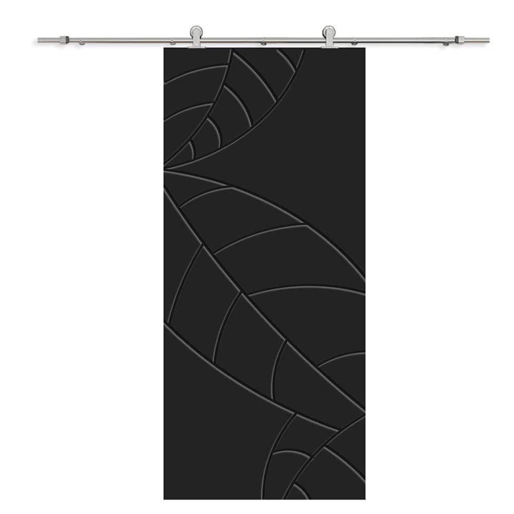 CALHOME 36 in. x 96 in. Black Stained Composite MDF Paneled Interior ...