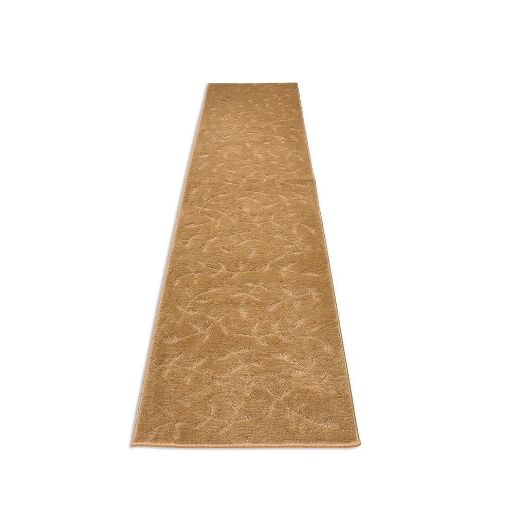RugStylesOnline Euro Flowers Beige 26 in. W x 372 in. L Stair Runner 67 ...