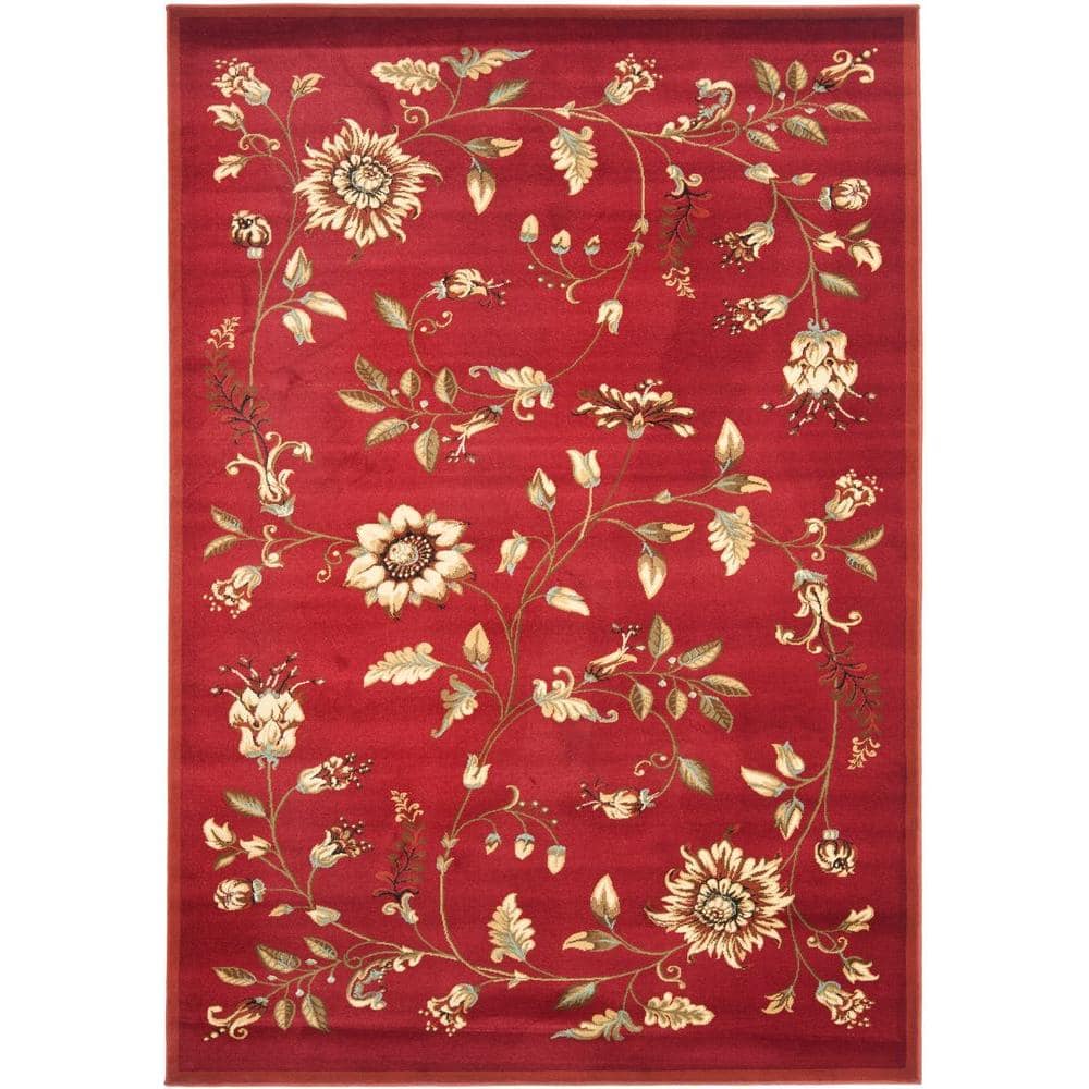 SAFAVIEH Lyndhurst Red/Multi 5 ft. x 8 ft. Border Floral Area Rug ...