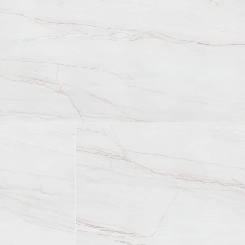 MSI Blanca White 24 in. x 48 in. Matte Porcelain Marble Look Floor Tile ...