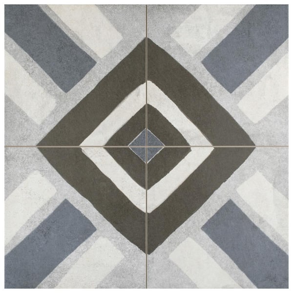 Merola Tile Kings Sena Azul 9 in. x 9 in. Porcelain Floor and Wall Take ...
