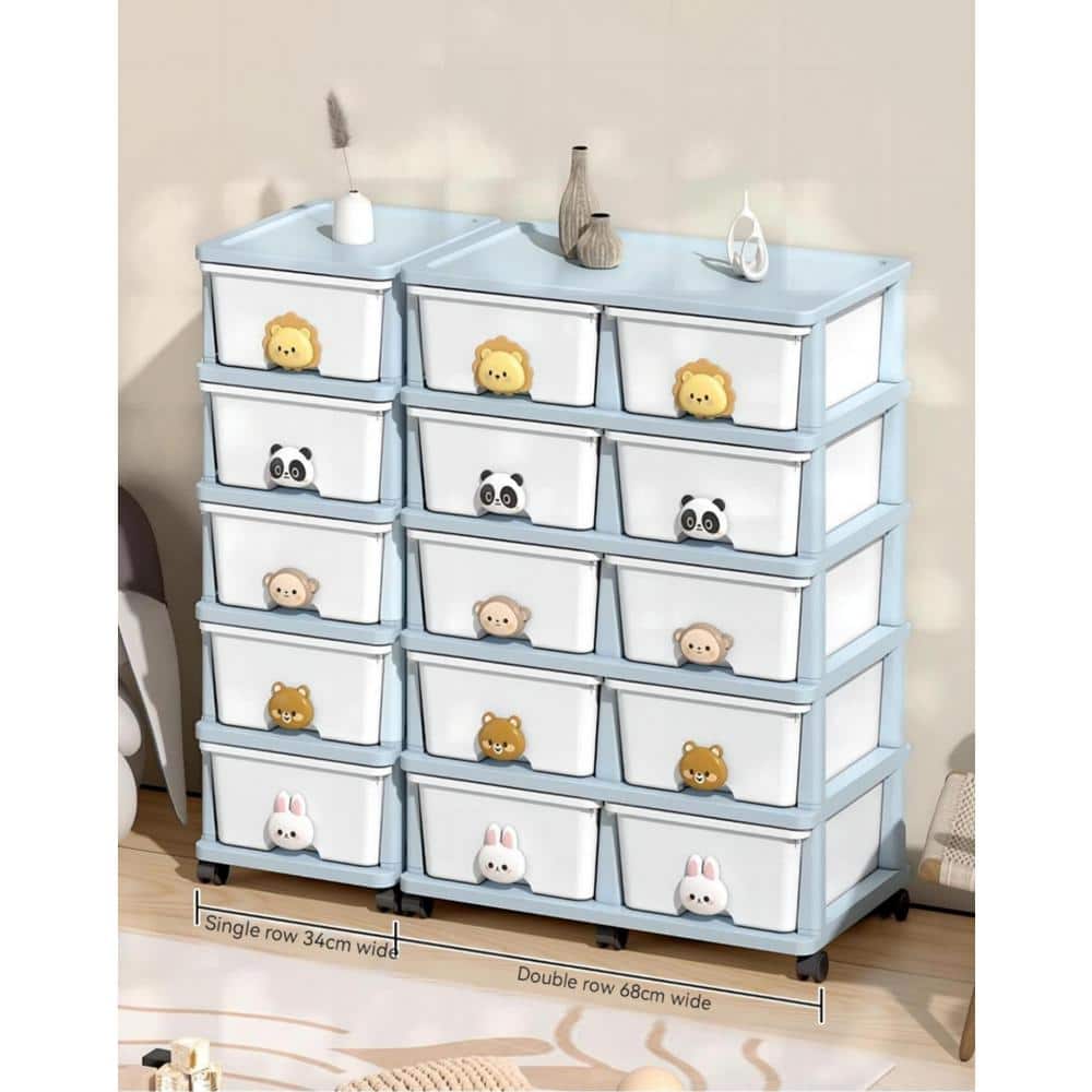Tileon Organizational Storage, Double Row Drawer Storage Rack with 8 ...