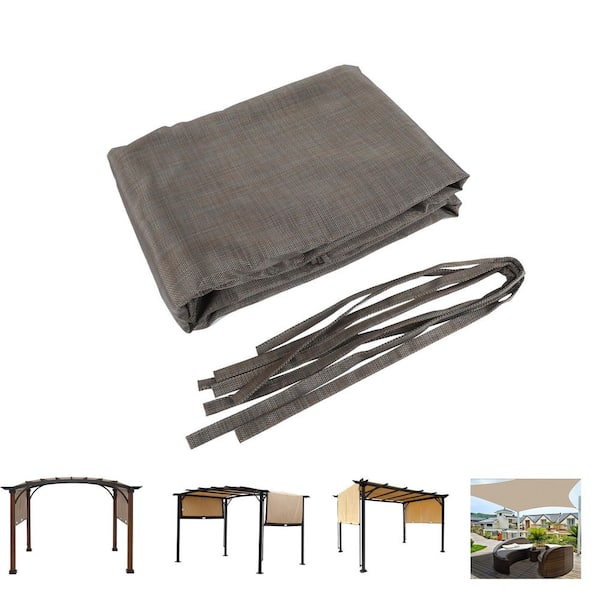 13 ft. x 7.7 ft. Brown Outdoor Pergola Sun Shade Cover Cloth, Patio ...