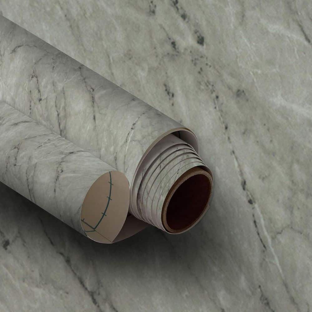 Marble Contact Paper (Gray Matte, 24" x 118", 2 Pack) Peel and Stick ...