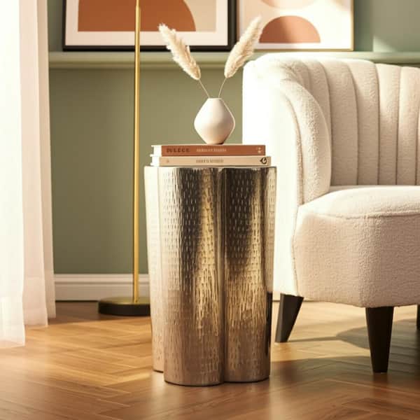 Reviews for Liv & Skye 12 in. Gold Circle Metal Tapered Base Cocktail ...