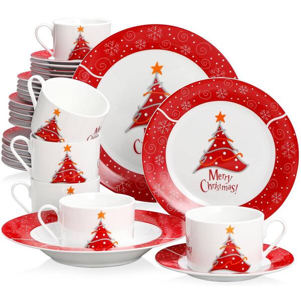 VEWEET Christmastree 30-Piece Multi-colors Porcelain Christmas ... VEWEET Christmastree 30-Piece Multi-colors Porcelain Christmas ...