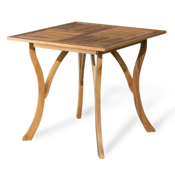 Reviews for Teak Finish Acacia Wood Square Outdoor Dining Table-Weather ...
