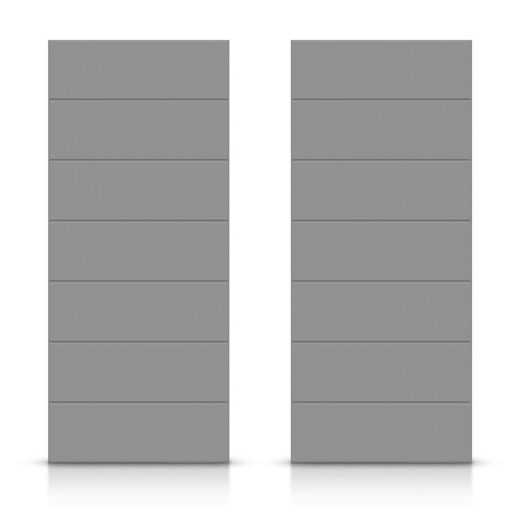 CALHOME 48 in. x 84 in. Hollow Core Light Gray Stained Composite MDF ...