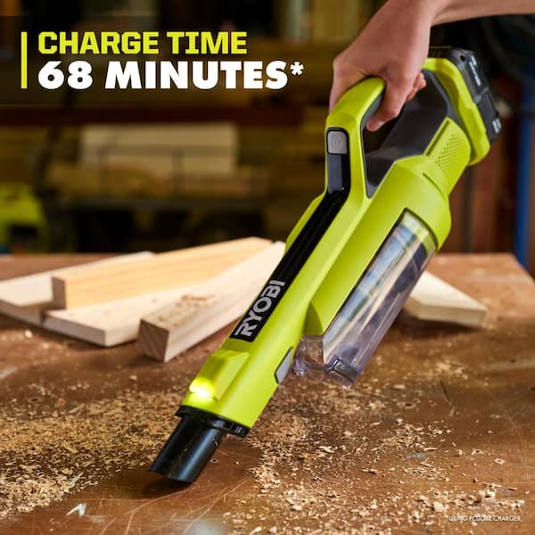 RYOBI ONE 18V Cordless Hand Vacuum with Powered Brush Kit with 2.0 Ah Battery and Charger PCL700K The Home Depot